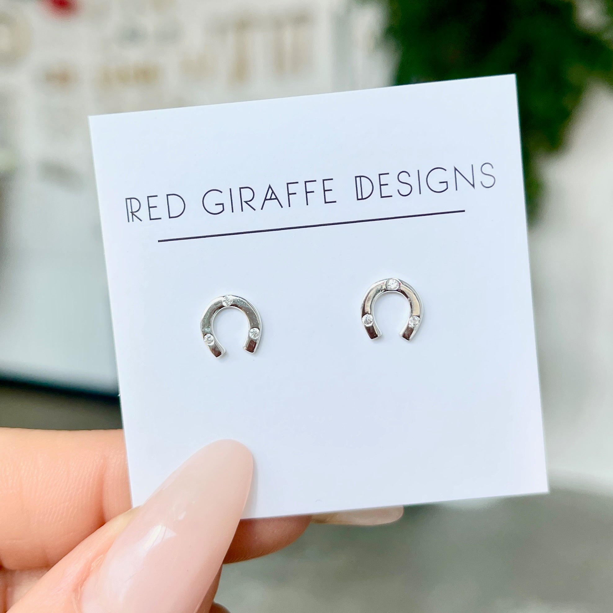 Lucky Horseshoe Studs | Red Giraffe Designs