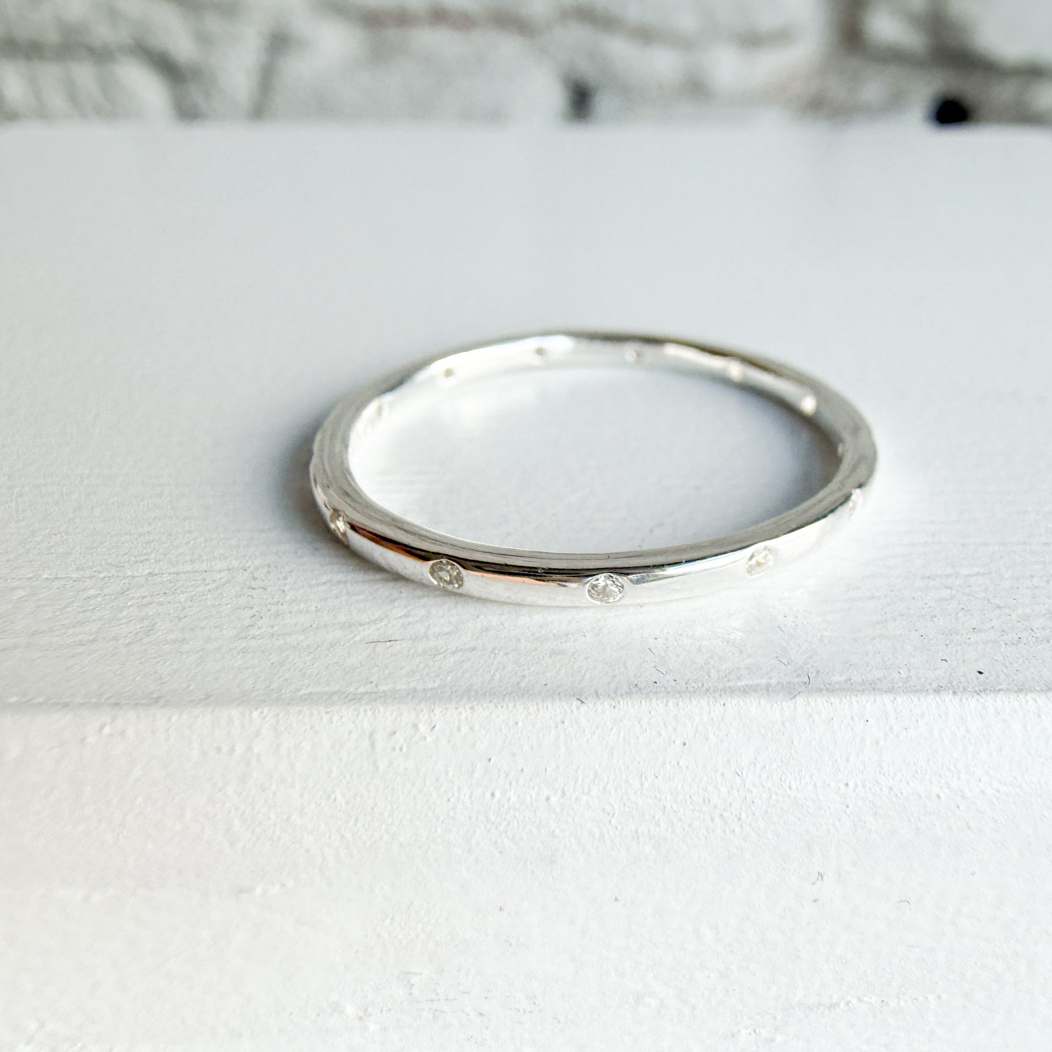 Subtle Sparkle Band Ring - in Sterling Silver | Red Giraffe Designs
