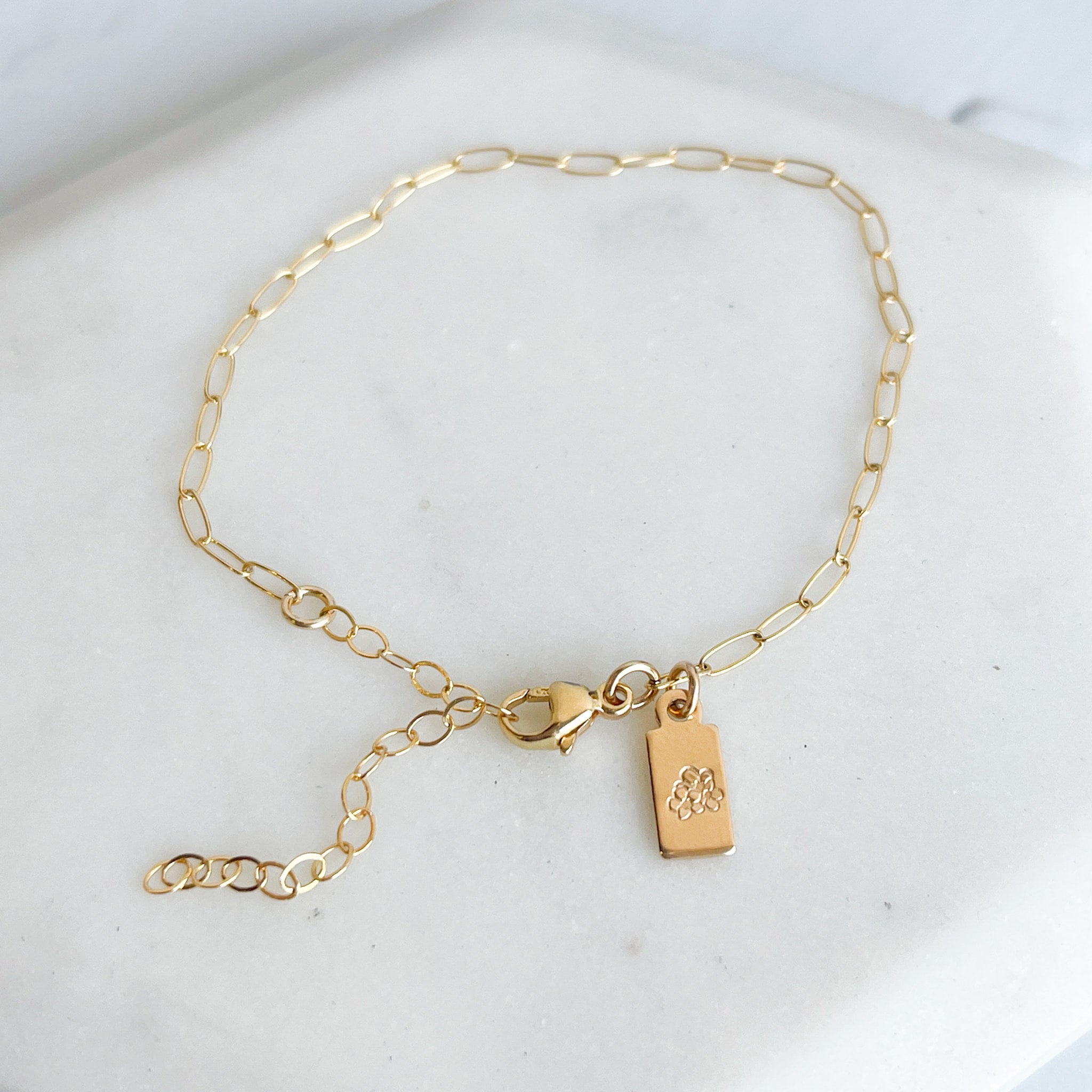 Birth Flower Tag Chain Bracelet | Red Giraffe Designs