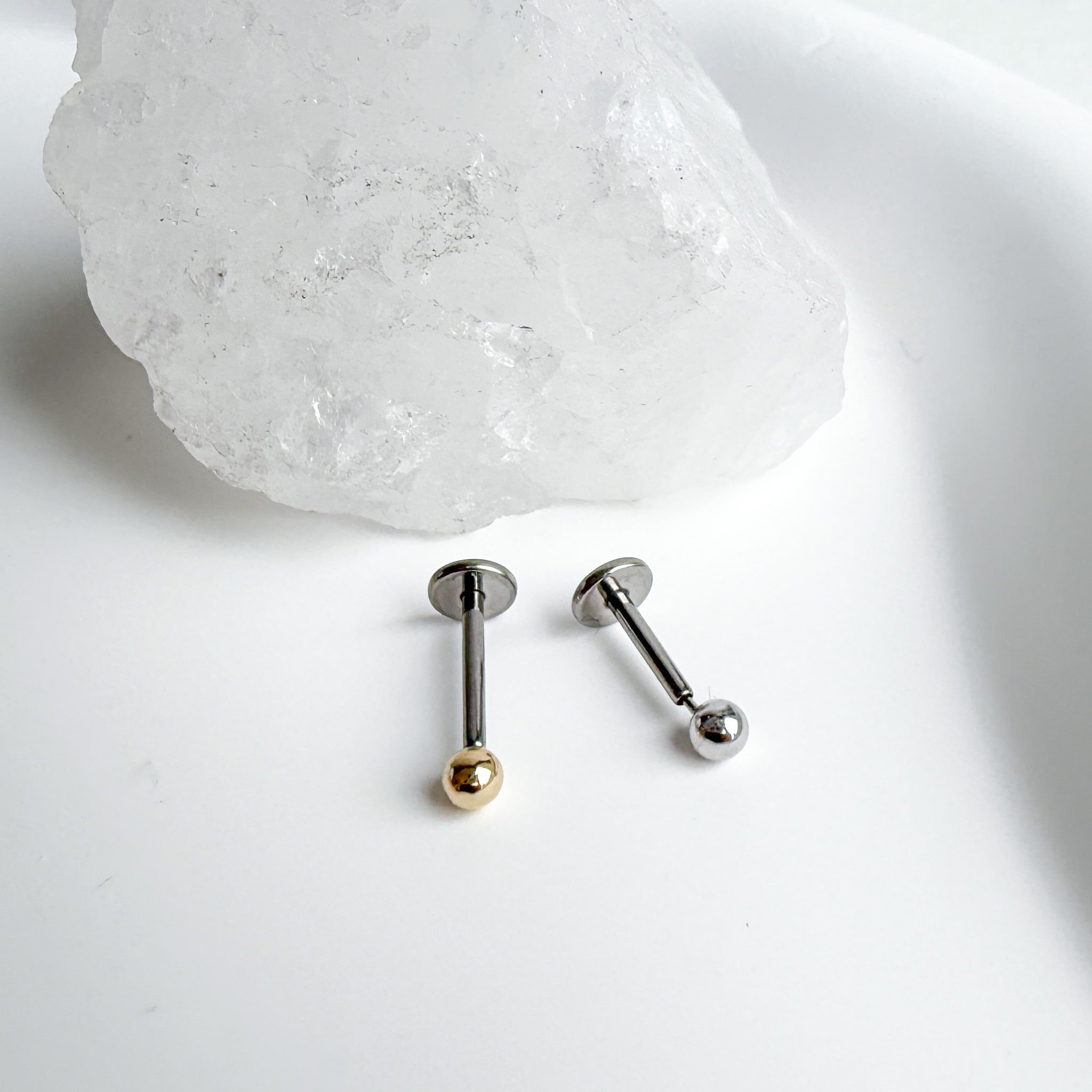 14k Solid Gold Ball Flatback | Red Giraffe Designs