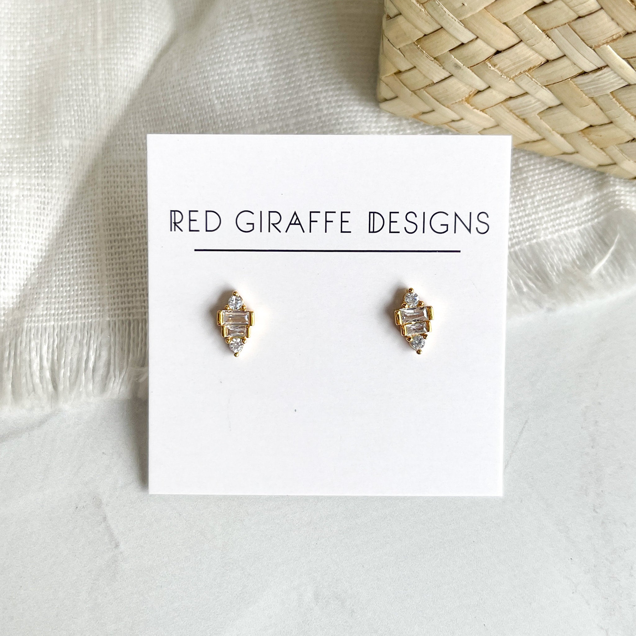 Art Deco Crystal Studs | Red Giraffe Designs