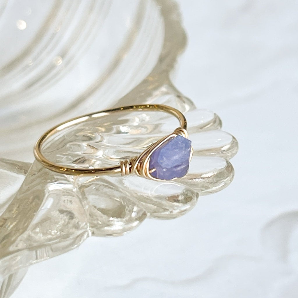 Tanzanite Wire Wrapped Ring | Red Giraffe Designs