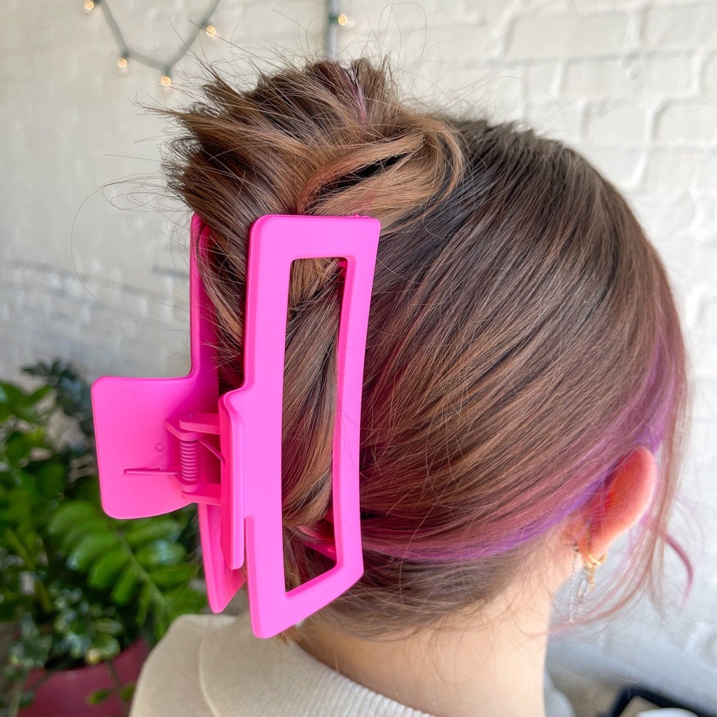 XL Matte Hot Pink Claw Clip | Red Giraffe Designs