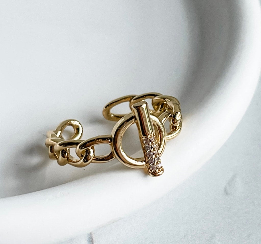 Crystal Faux Toggle Ring | Red Giraffe Designs