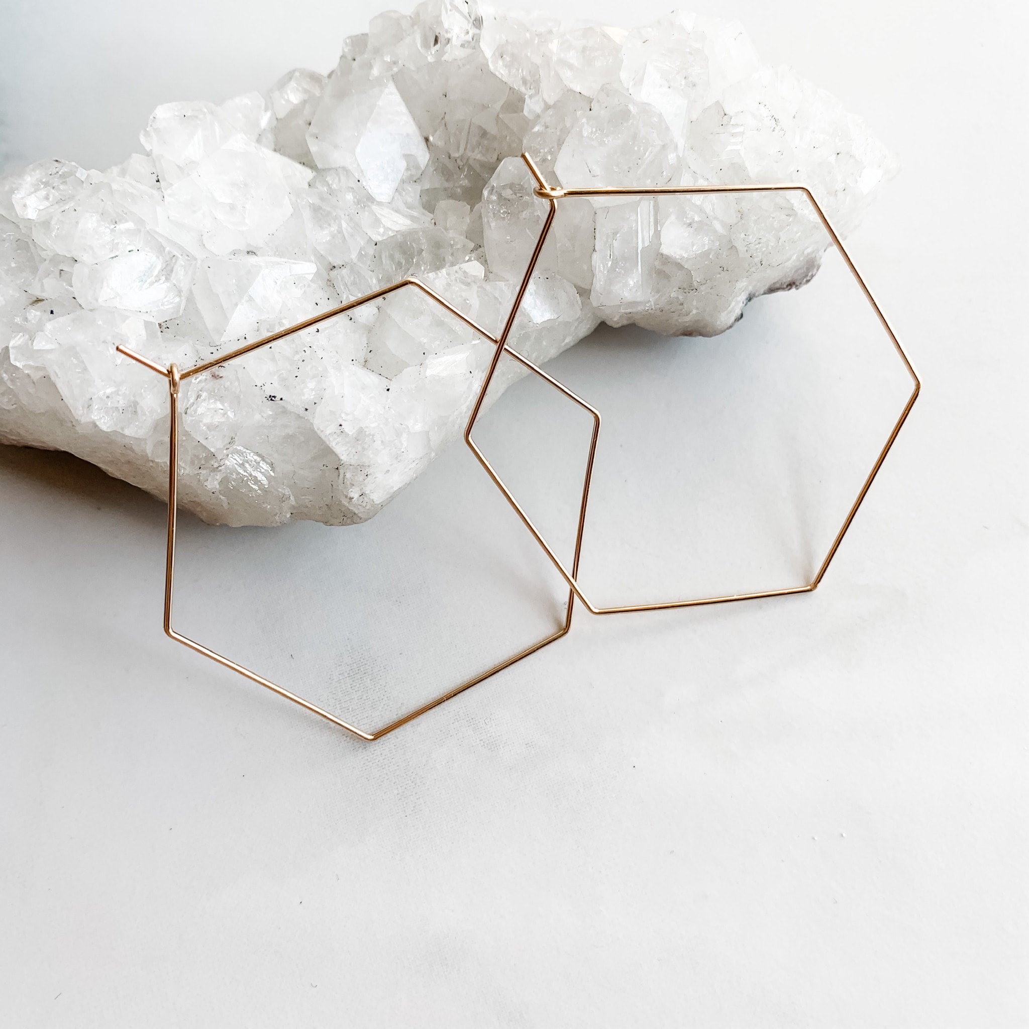 Wire Hexagon Hoops | Red Giraffe Designs