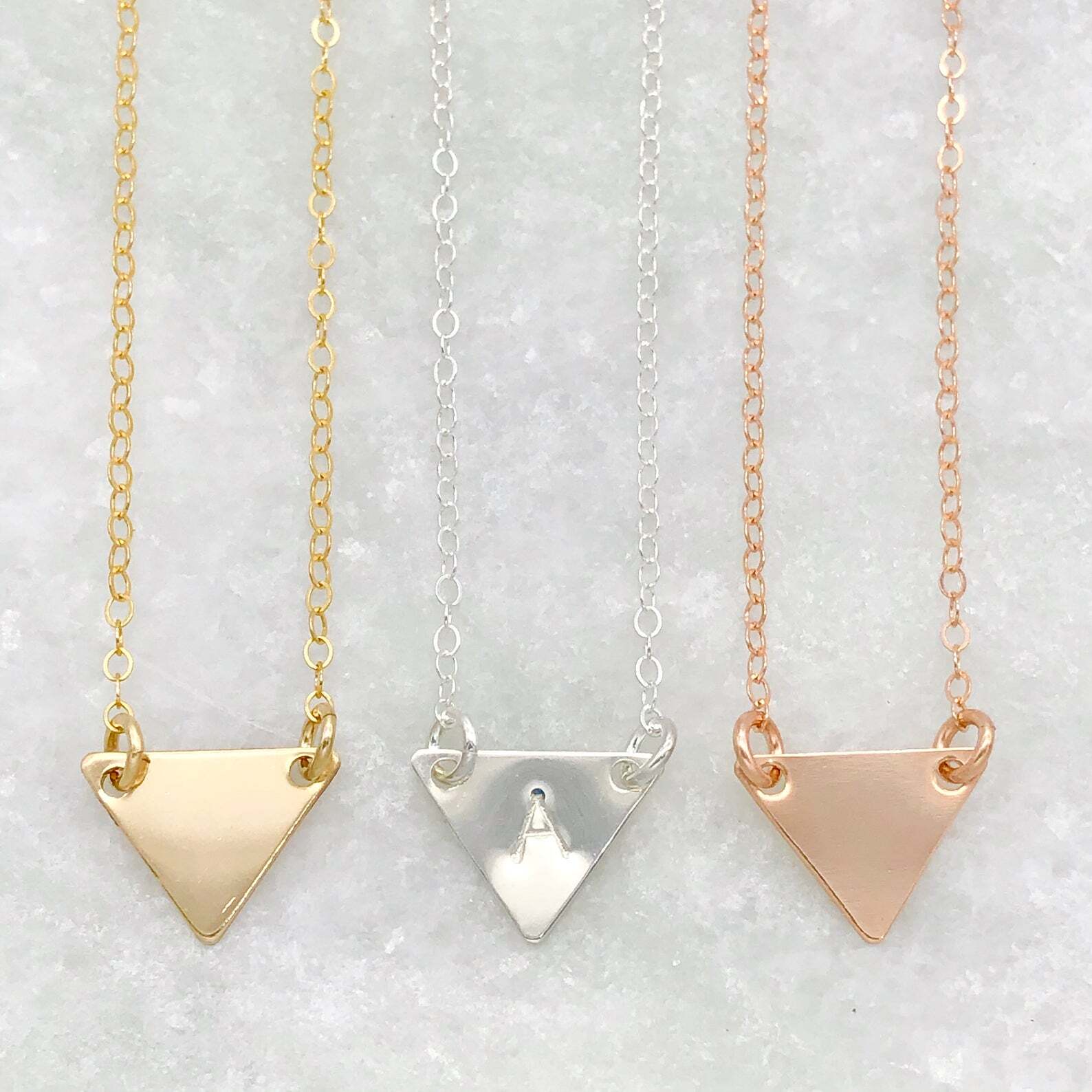 Custom Triangle Necklace | Red Giraffe Designs